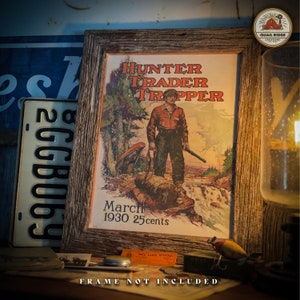 Vintage Trapping Magazine Cover Art Print: Hunting Cabin Wall Decor - Etsy