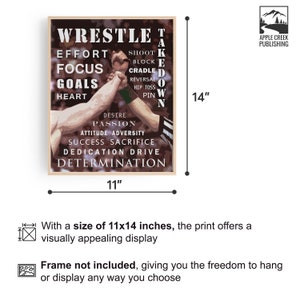 Wrestling Motivational Poster 11x14 Unframed Wrestle Art Print Kids ...