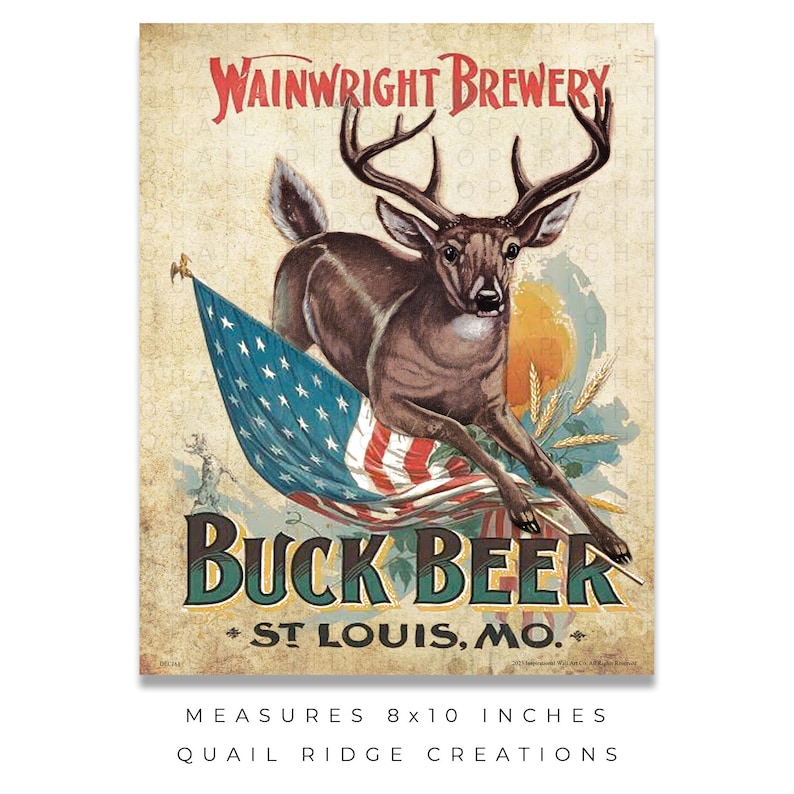 Vintage Buck Beer Advertising Art Print 8x10 Unframed - Etsy