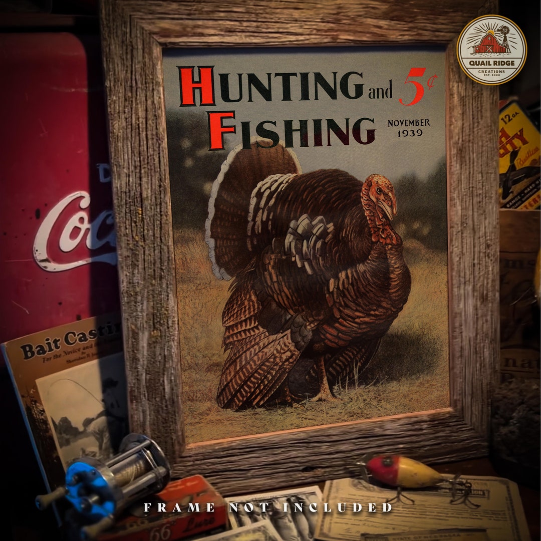 Vintage Turkey Hunting Magazine Cover Art Print 11x14 Inches Unframed ...