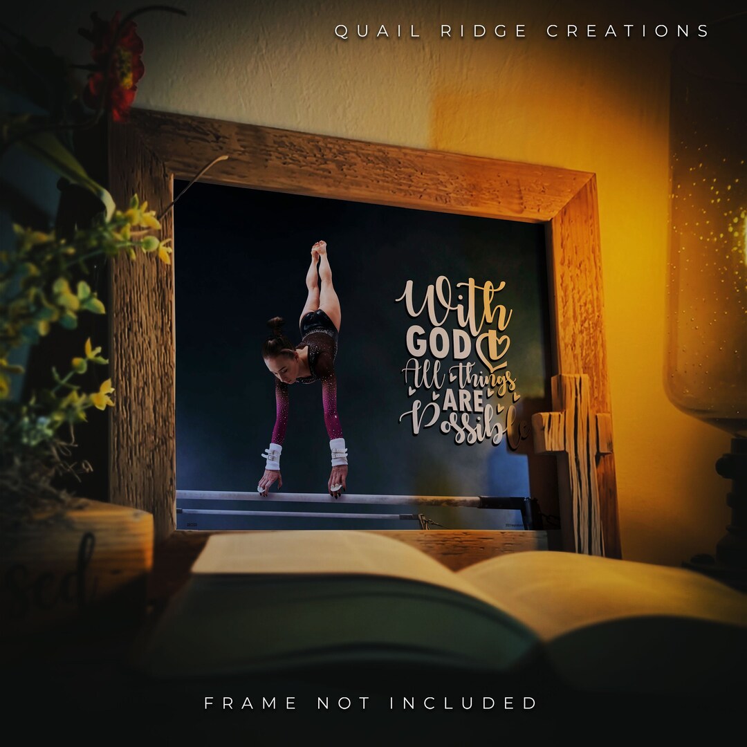 Bible Verse Matthew 19:26 Christian Scripture Motivational Art Print ...