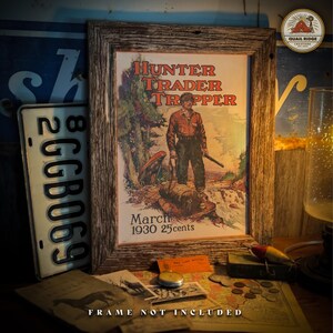 Vintage Trapping Magazine Cover Art Print: Hunting Cabin Wall Decor - Etsy