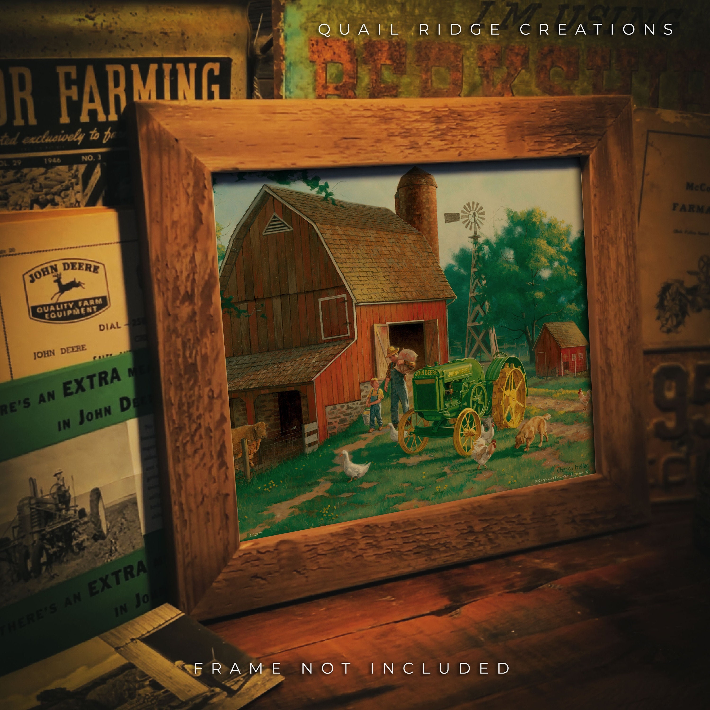 Vintage John Deere Tractor Art Print 8x10 Unframed Charles - Etsy