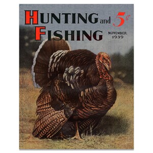Vintage Turkey Hunting Magazine Cover Art Print 11x14 Inches Unframed ...