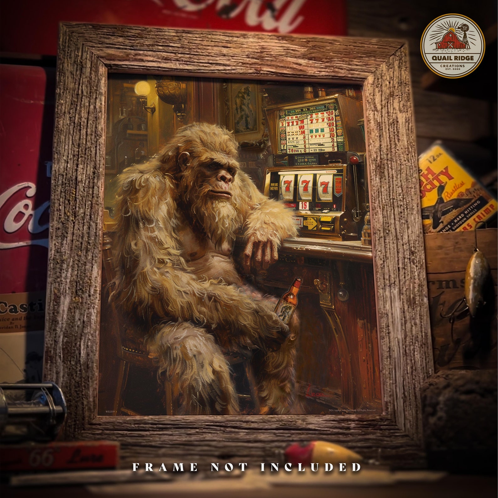 Casino Sasquatch Art Print: Vintage Bigfoot Slot Machine Artwork (11x14 ...