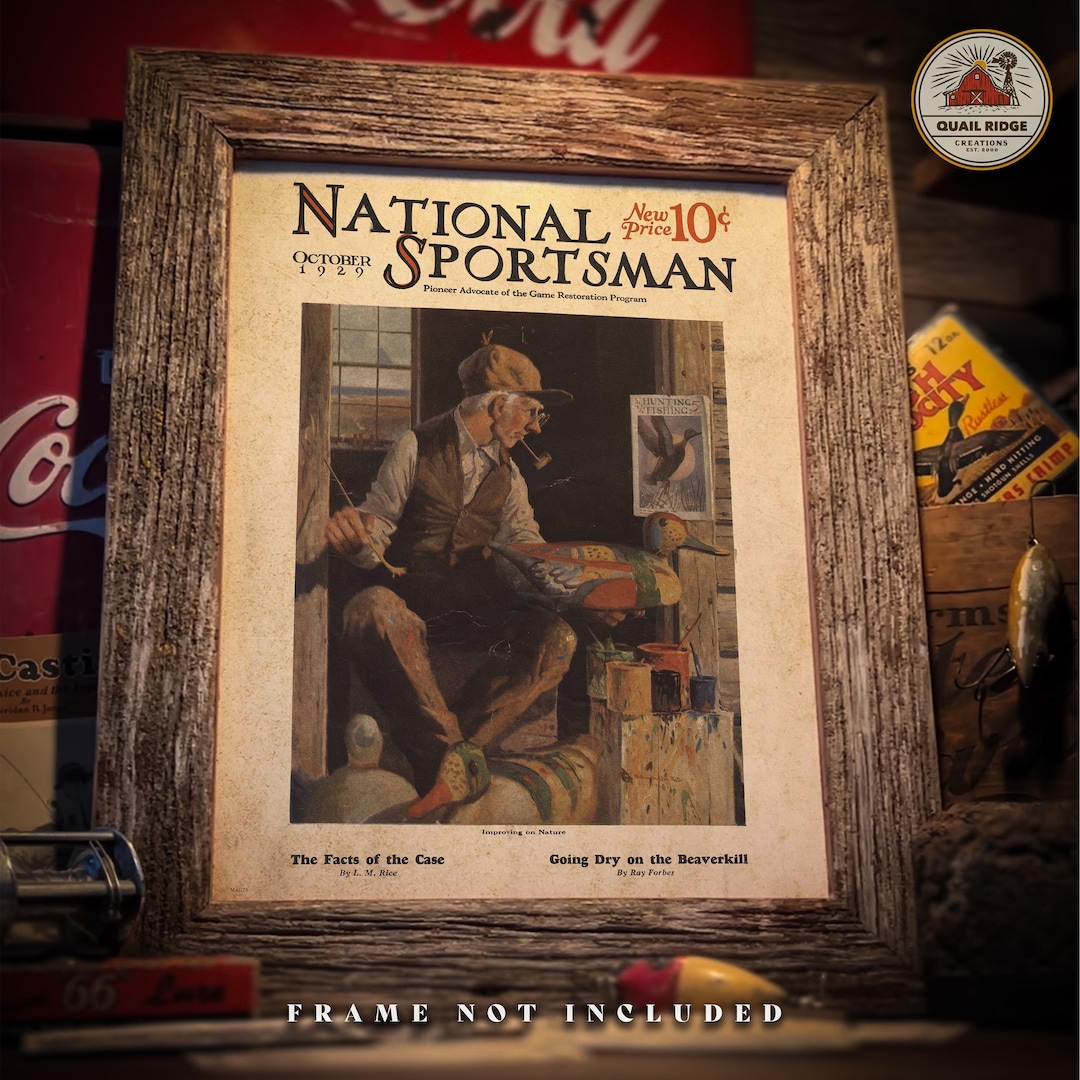 Vintage Duck Hunting Magazine Cover Art Print: Cabin Lodge Decor (11x14 ...