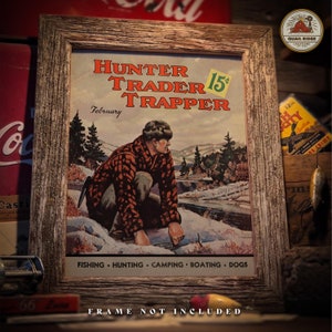 Vintage Trapping Magazine Cover Art Print: Hunting Cabin Wall Decor - Etsy