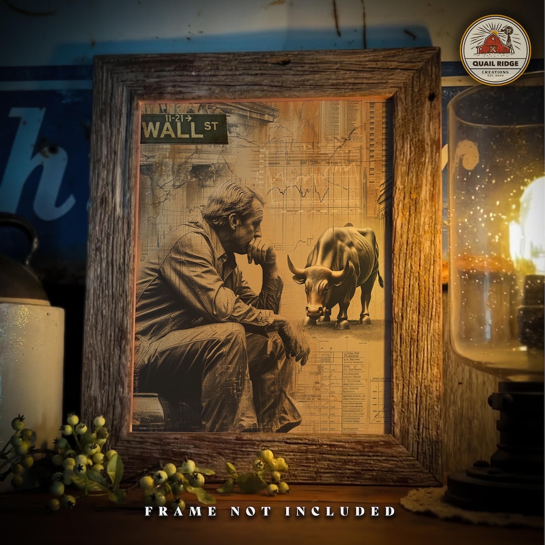 Vintage Stock Market Art Print 11x14 Unframed the Thinker Day Trader ...