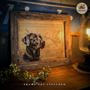 Vintage Black Lab Hunting Dog Poster Art Print 11x14 Unframed Duck ...