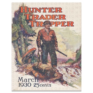 Vintage Trapping Magazine Cover Art Print: Hunting Cabin Wall Decor - Etsy