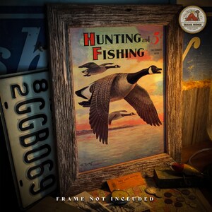 Vintage Goose Hunting Magazine Cover Art Print 11x14 Inches Unframed ...