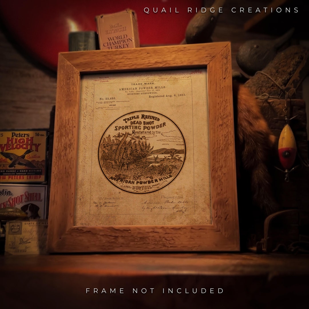 Vintage American Powder Mills Gunpowder Tin 1893 Trademark Advertising ...