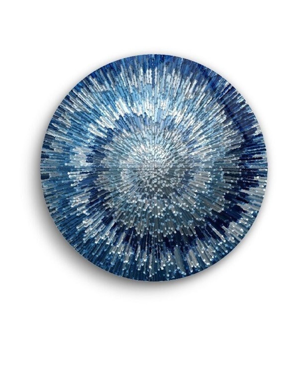 Abstract Blue Round Tempered Glass Print | Art | Wall Decoration | Gift ...