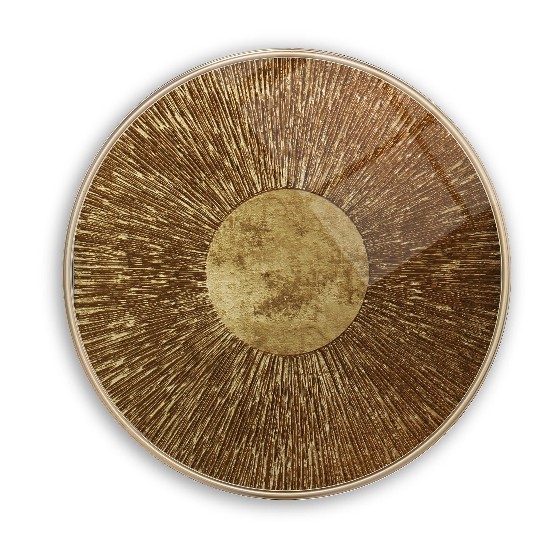 Gold Pattern Round Tempered Glass Print Art Wall Decoration Gift - Etsy