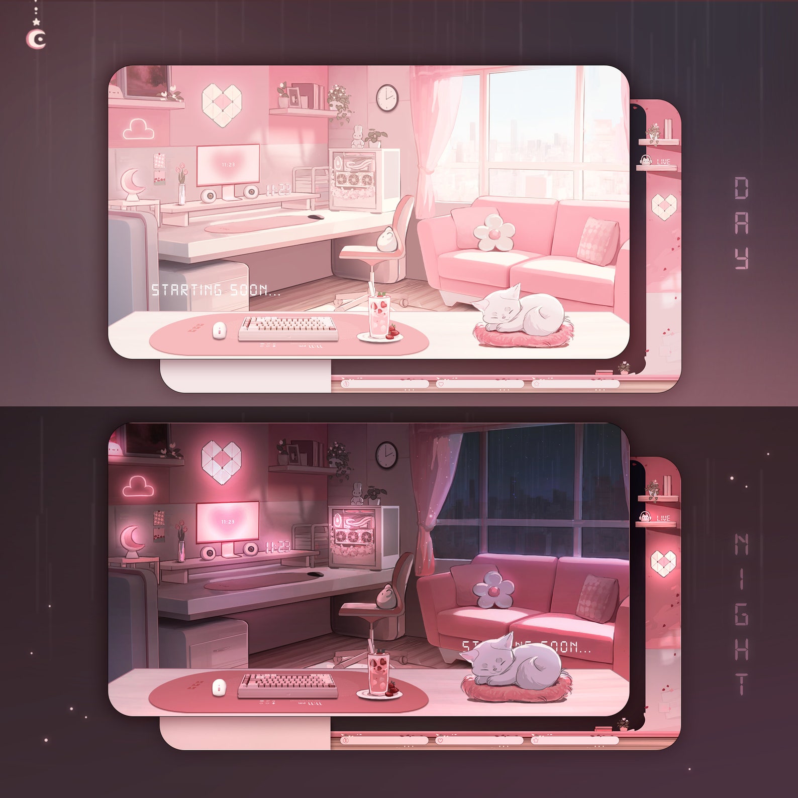 Pink Room | Animated Stream Overlay Pack - Etsy UK