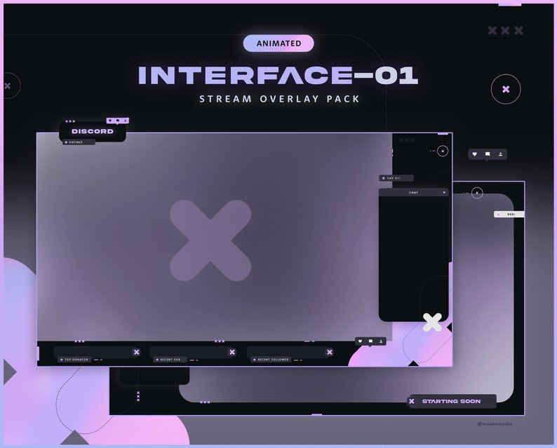 Interface-01 Animated Stream Overlay Pack Overlays - Etsy