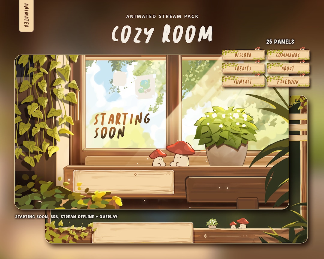 Cozy Room | Animated Stream Overlay Pack - Etsy