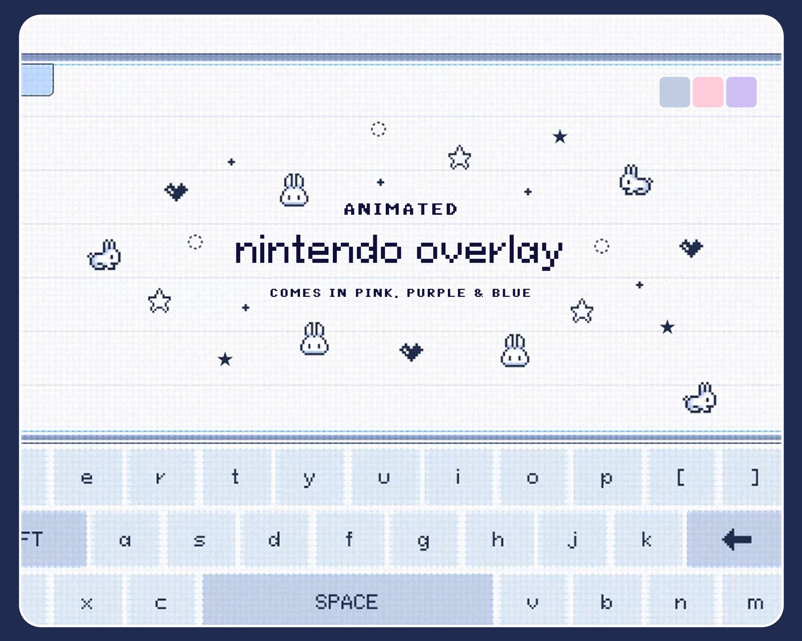 Y2K Bunny Animated Stream Overlay Pack includes Blue Pink - Etsy