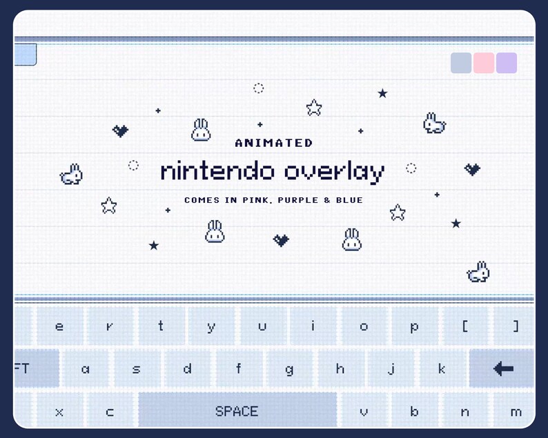 Y2K Bunny Animated Stream Overlay Pack Includes Blue Pink - Etsy España