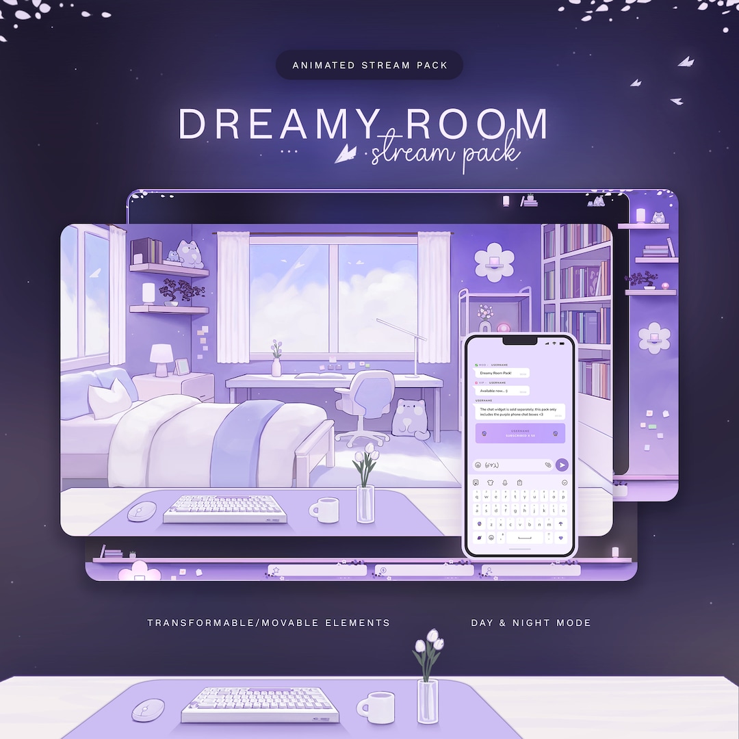 Dreamy Room | Animated Stream Overlay Pack - Etsy