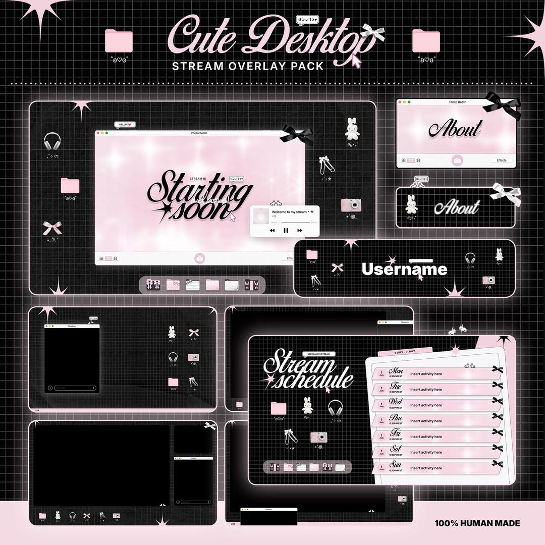 Cute Desktop | Animated Stream Overlay Pack - Etsy