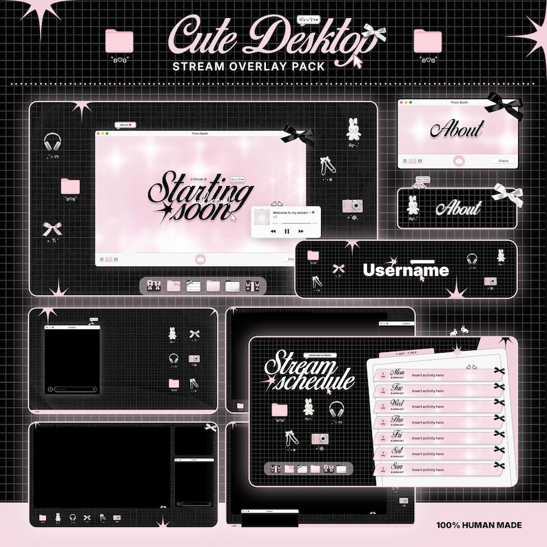 Cute Desktop | Animated Stream Overlay Pack - Etsy