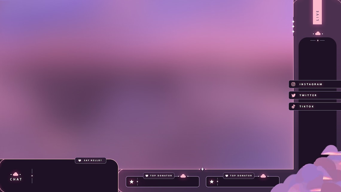Cozy Clouds Animated Stream Overlay Pack - Etsy UK
