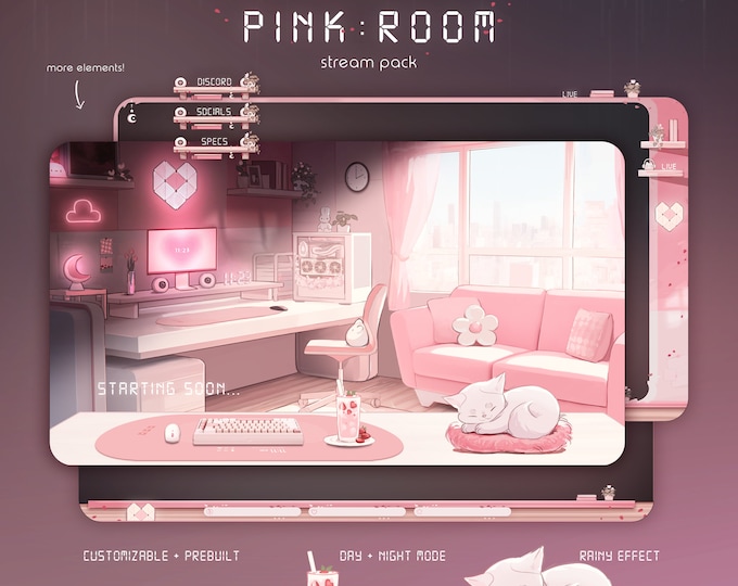 VTUBER ANIMATED BACKGROUND - Pink Sakura Room (loop, 1080p) - Etsy