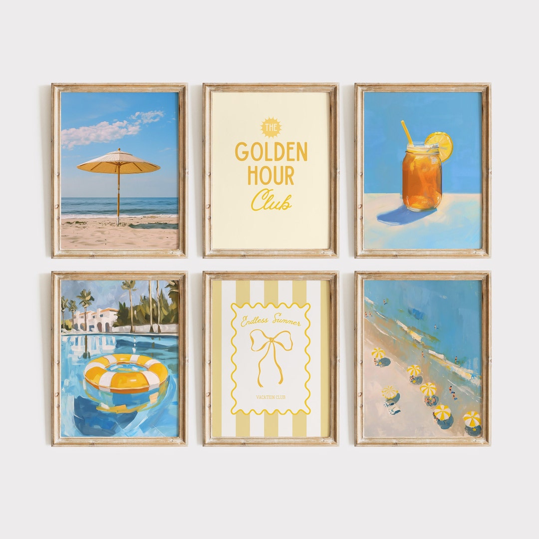 Beachy Wall Art Set: Tropical Coquette Decor (digital Download) - Etsy