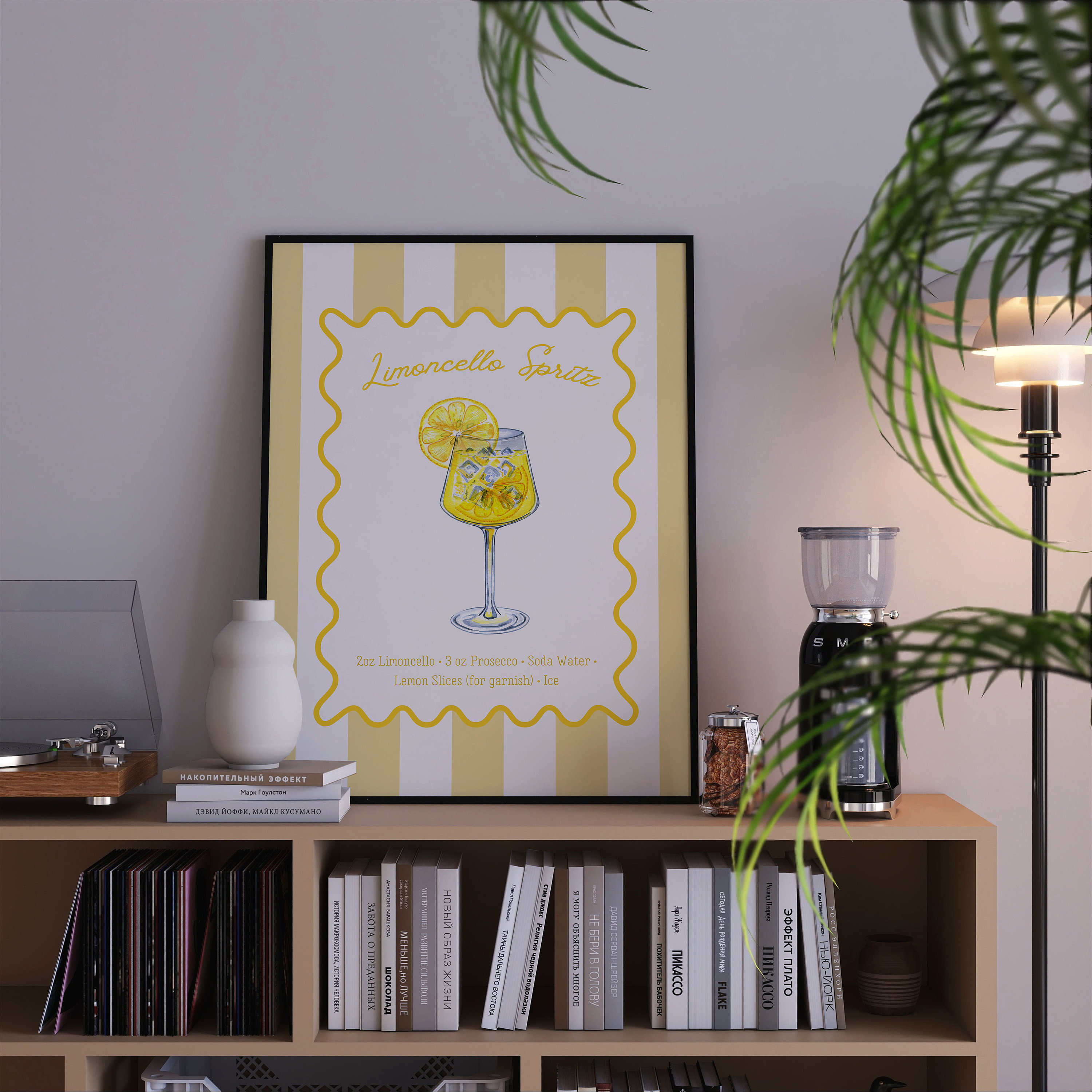 Limoncello Spritz Poster, Bar Cart Decor Cocktail Print, Trendy ...