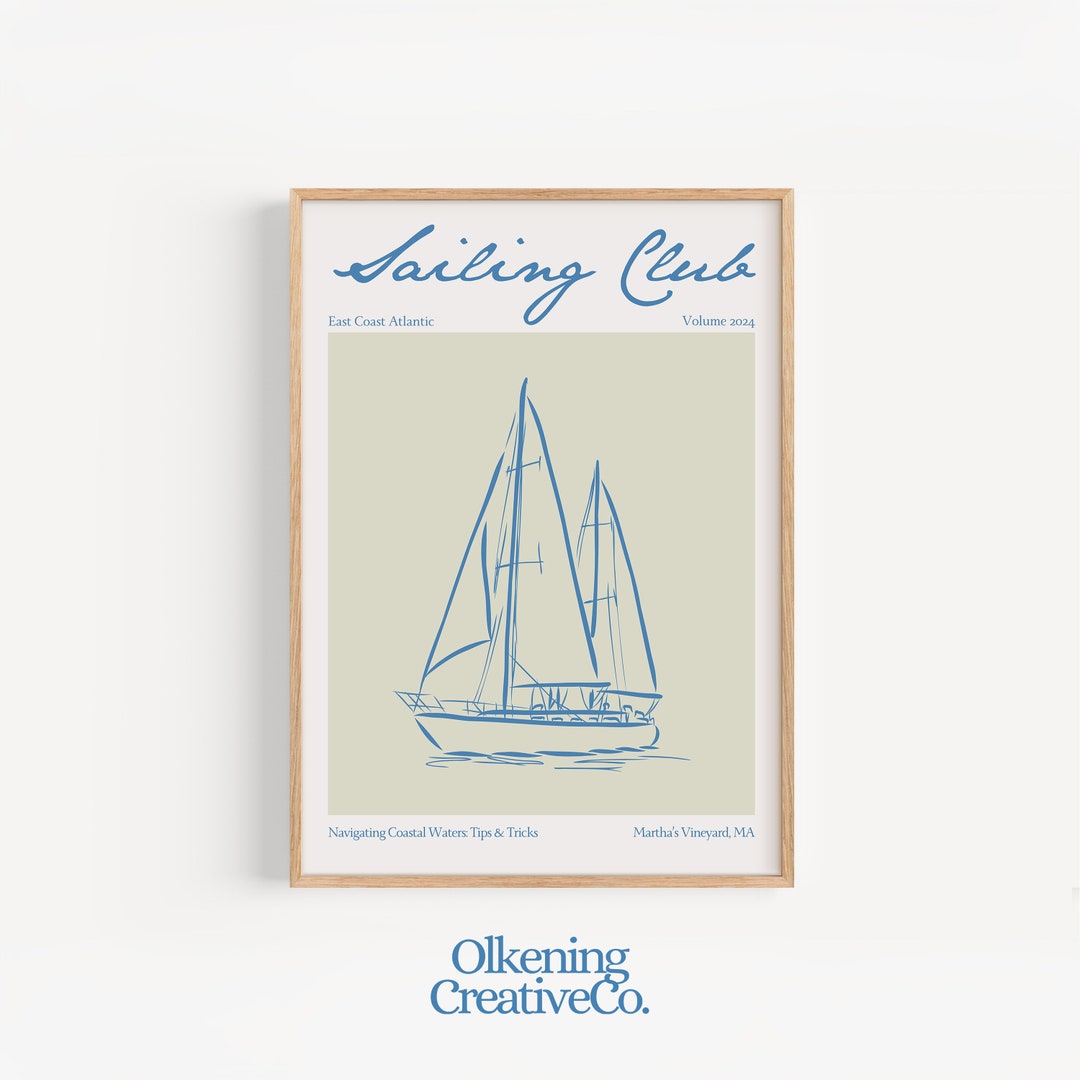 Sailing Club Poster, Coastal Granddaughter Prints, Nautical Theme ...