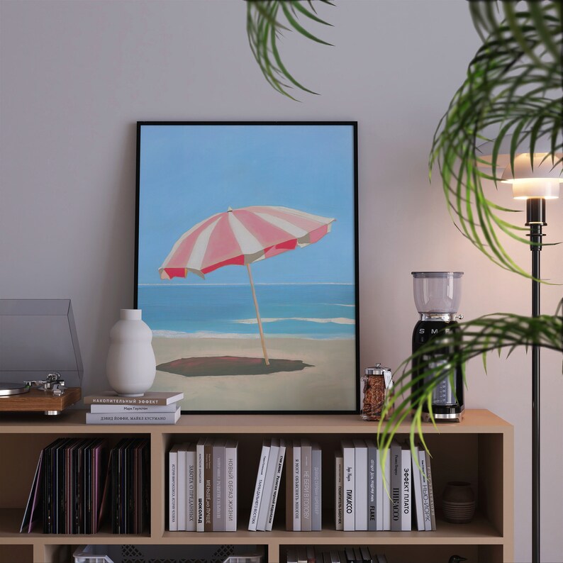 Beachy Wall Art, Beachcore Aesthetic Set of 6, Coastal Wall Art, Pink Preppy Decor, Trendy ...