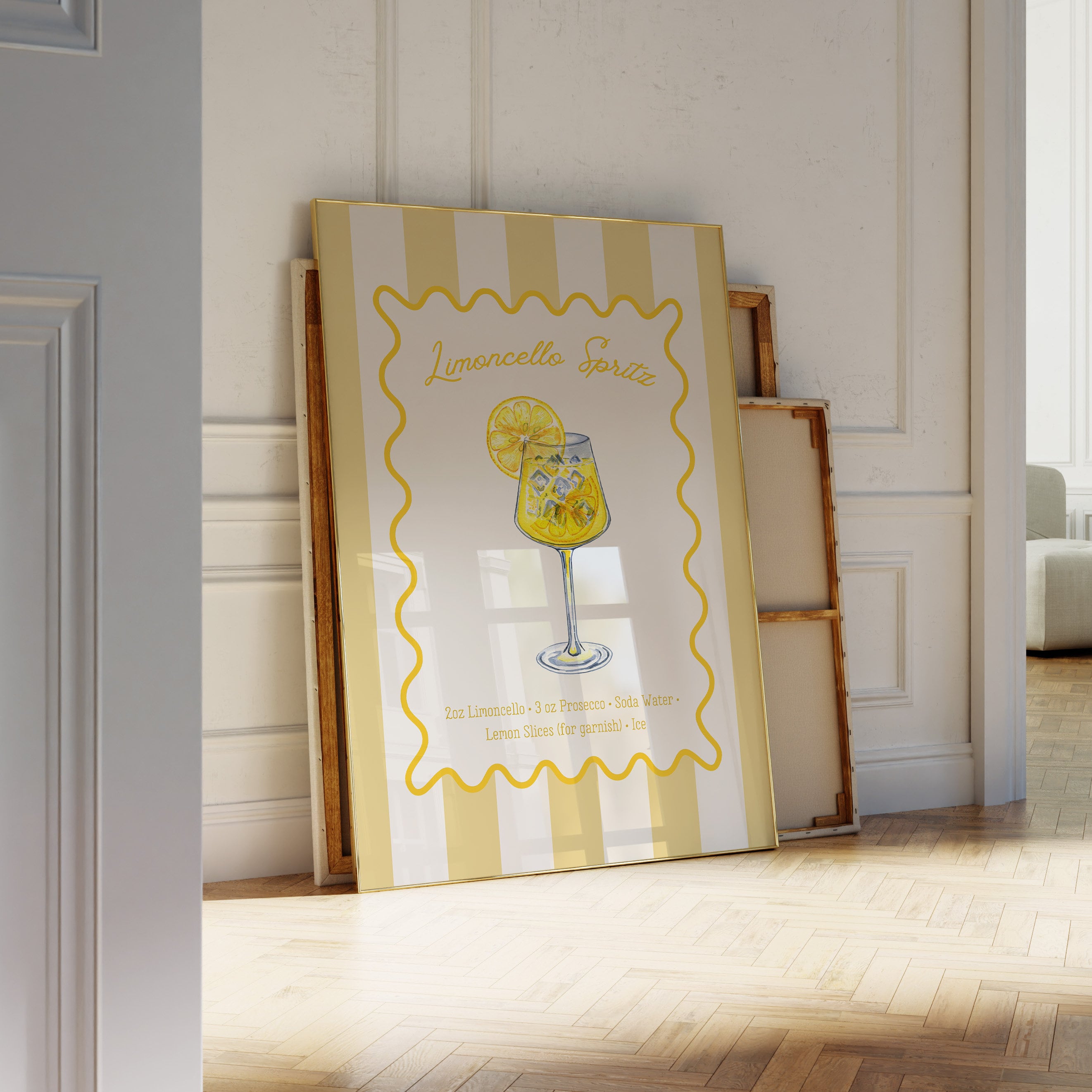 Limoncello Spritz Poster, Bar Cart Decor Cocktail Print, Trendy ...