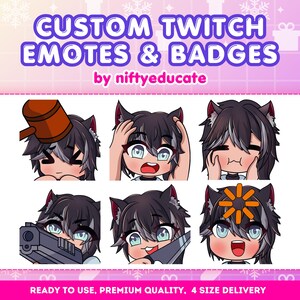 Custom Animated Emotes, Chibi Emotes and Sub Badges for Streamer ...