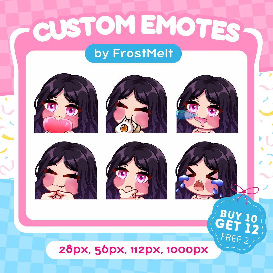 Custom Chibi Emotes, Cute Twitch Emotes, Discord Emotes, Streamer ...
