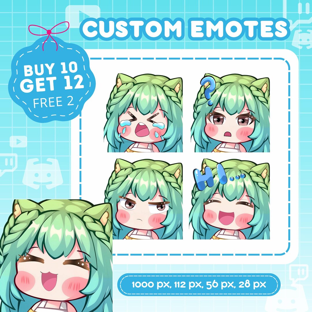 Custom Chibi Emotes: Animated Twitch, Discord, Facebook Emotes - Etsy