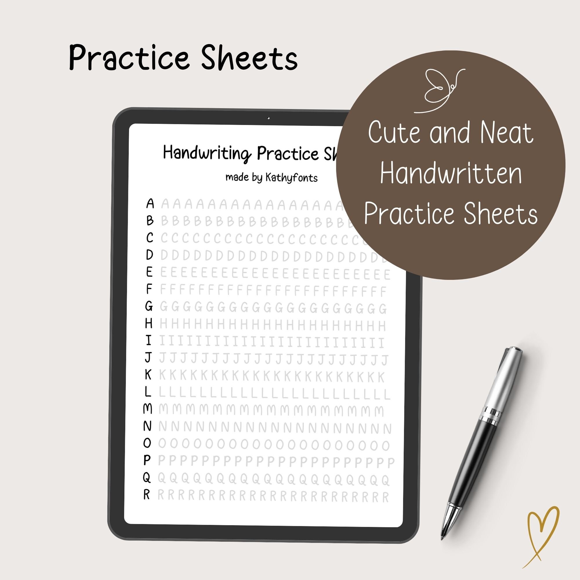 Printable Neat and Cute Handwriting Worksheets-12 Pages | Alphabet ...