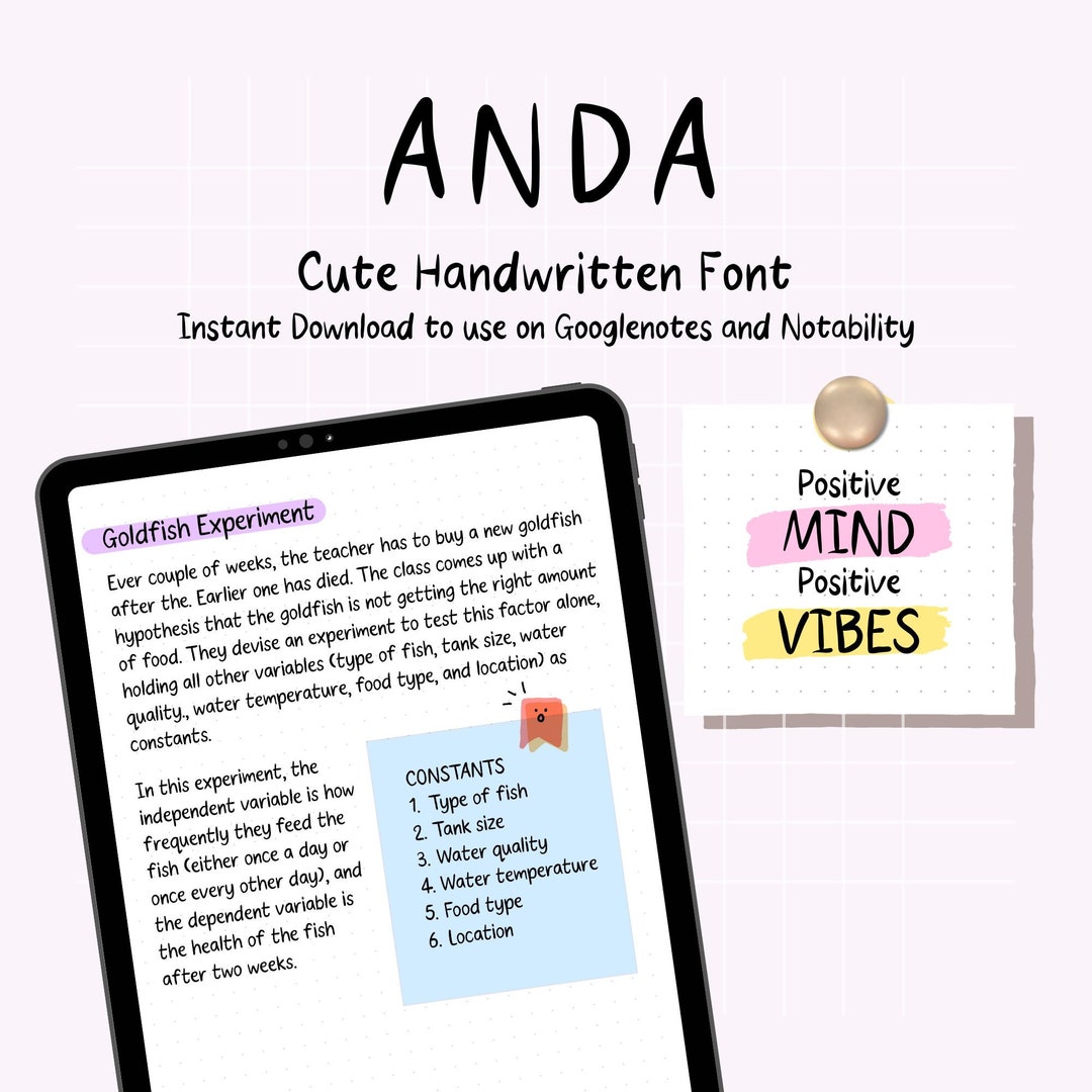 Cute Handwritten | Font for Digital Planner and Student Note Taking ...