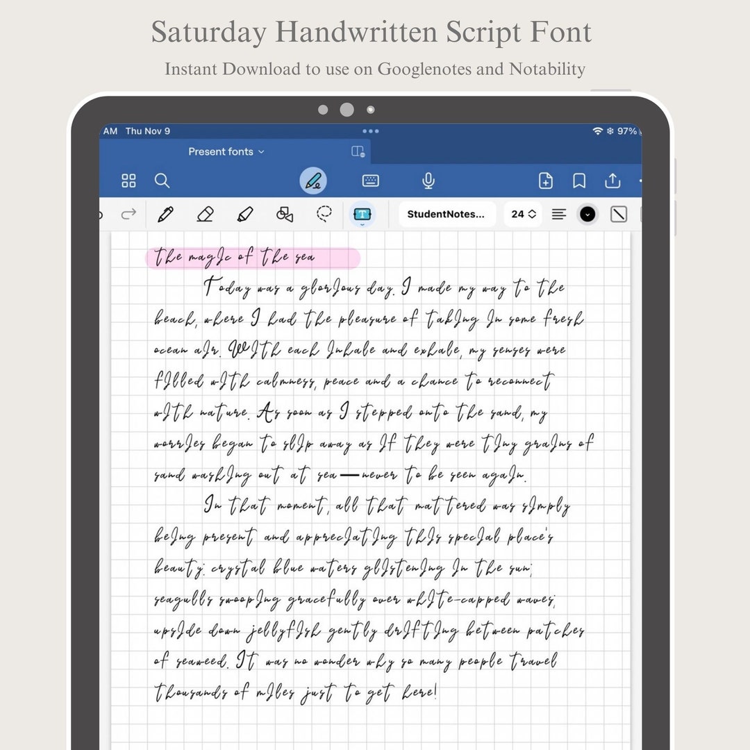 Saturday Font Handwritten Font Script Font Cursive Font - Etsy