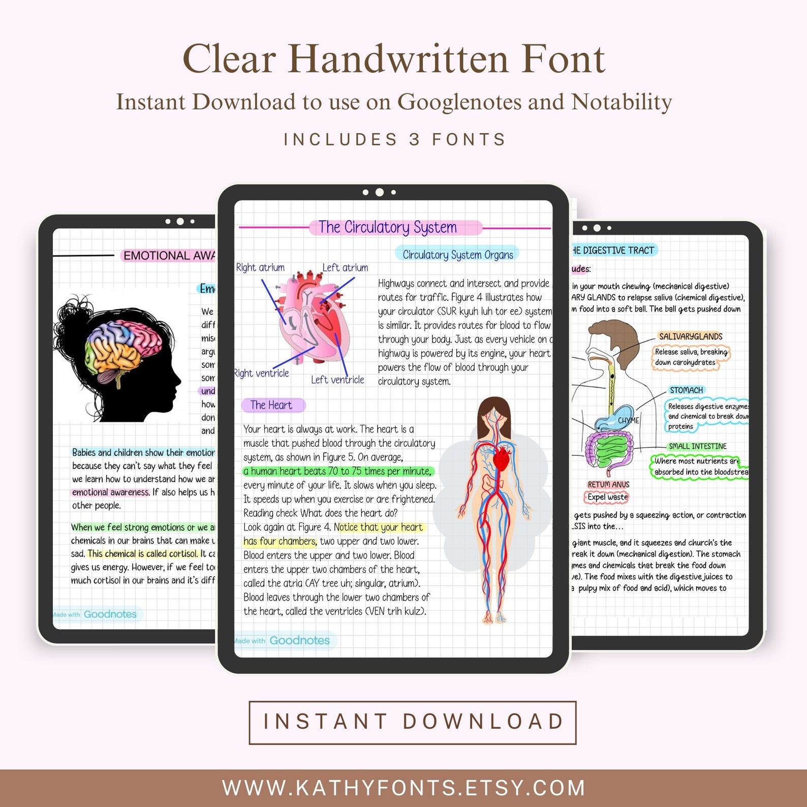 Font Bundle, Clear Fonts, Realistic Fonts, Cute Fonts, Handwriting ...