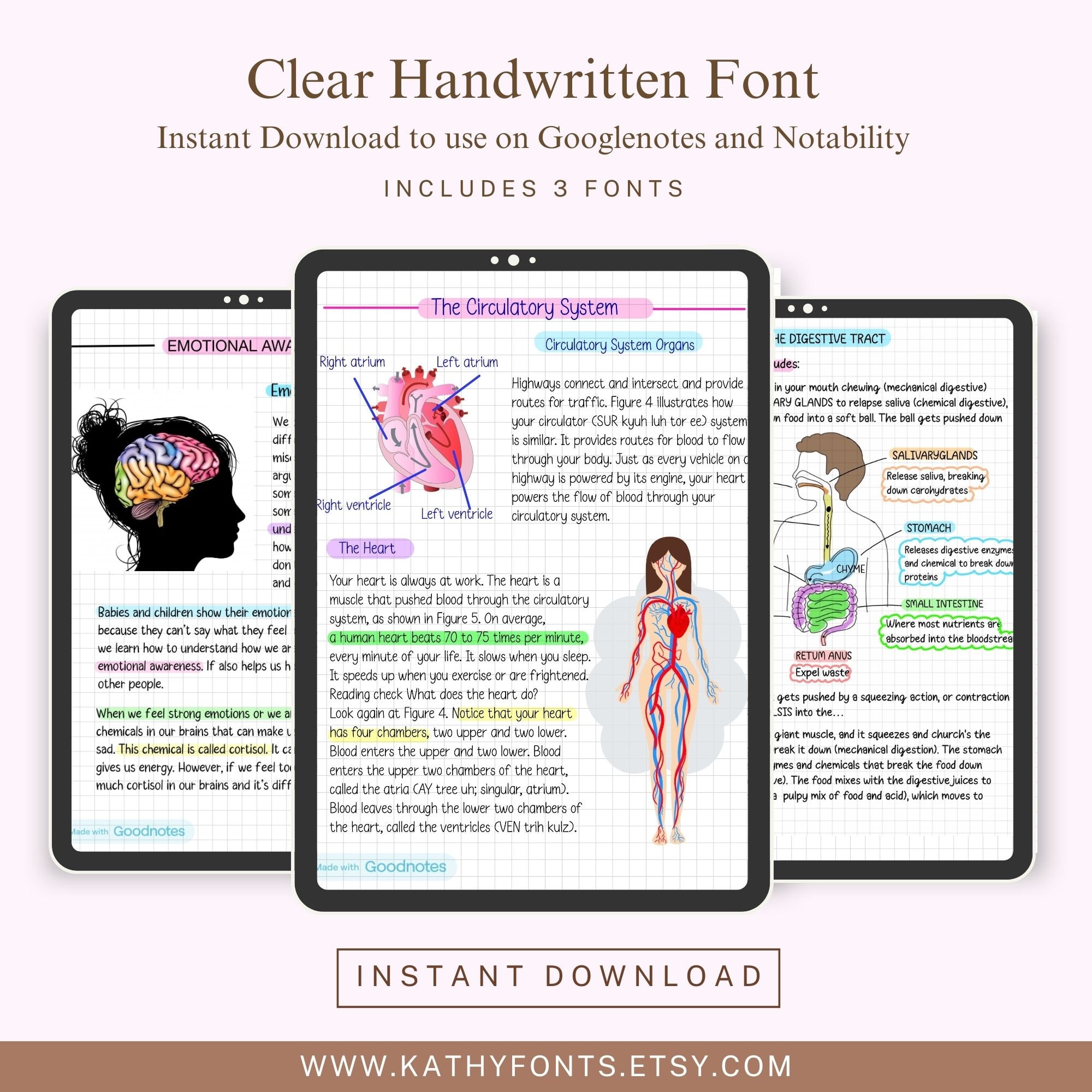 Font Bundle, Clear Fonts, Realistic Fonts, Cute Fonts, Handwriting ...