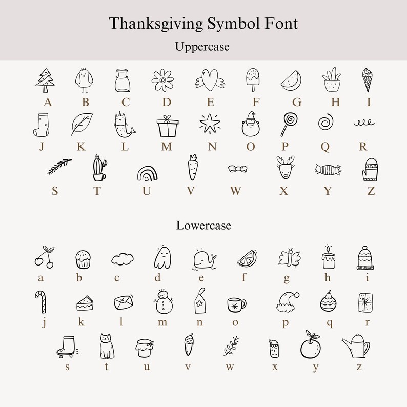 Thanksgiving Doodles - A Hand-drawn Doodle Font, Procreate Font ...
