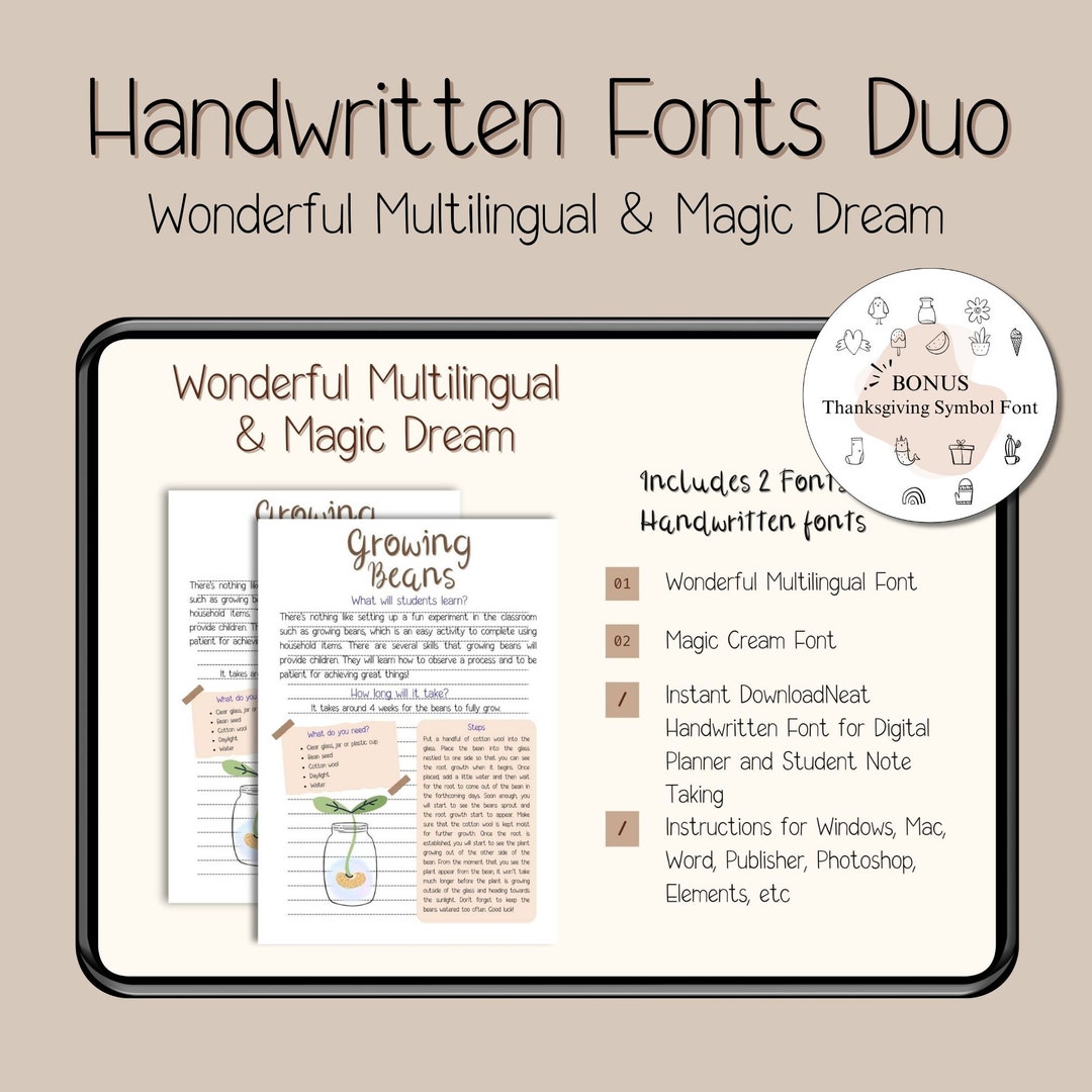 Font Duo, Realistic Fonts, Cute Fonts, Handwriting Fonts, Goodnotes ...