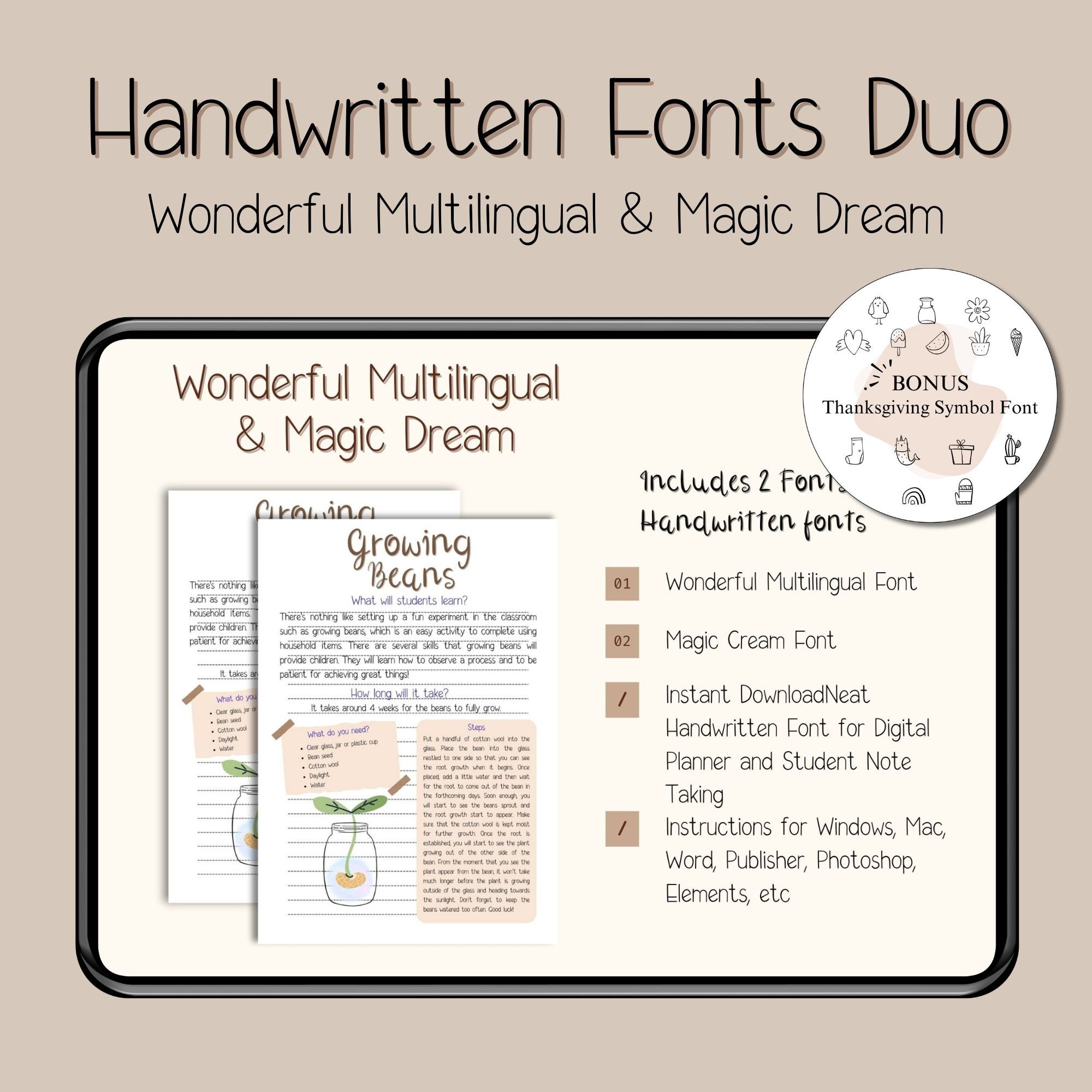 Font Duo, Realistic Fonts, Cute Fonts, Handwriting Fonts, Goodnotes ...