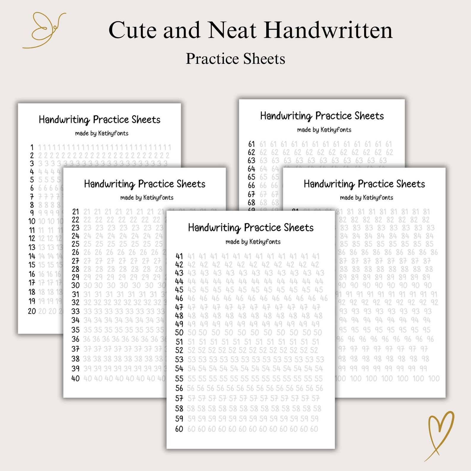 Printable Neat and Cute Handwriting Worksheets-12 Pages | Alphabet ...