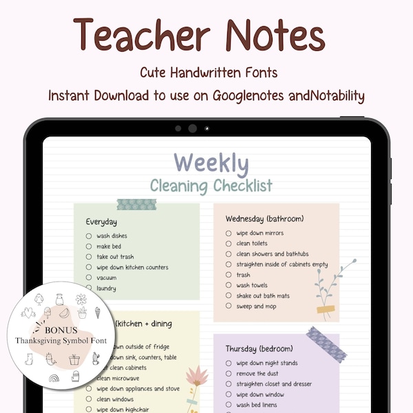 Font Bundle, Realistic Fonts, Cute Fonts, Handwriting Fonts, Goodnotes ...