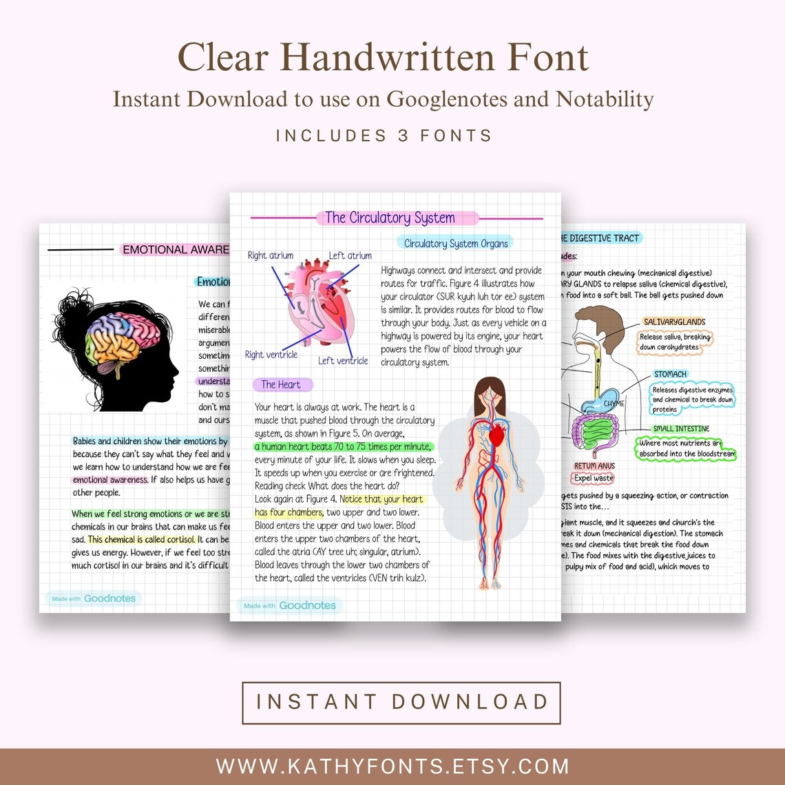 Font Bundle, Clear Fonts, Realistic Fonts, Cute Fonts, Handwriting ...