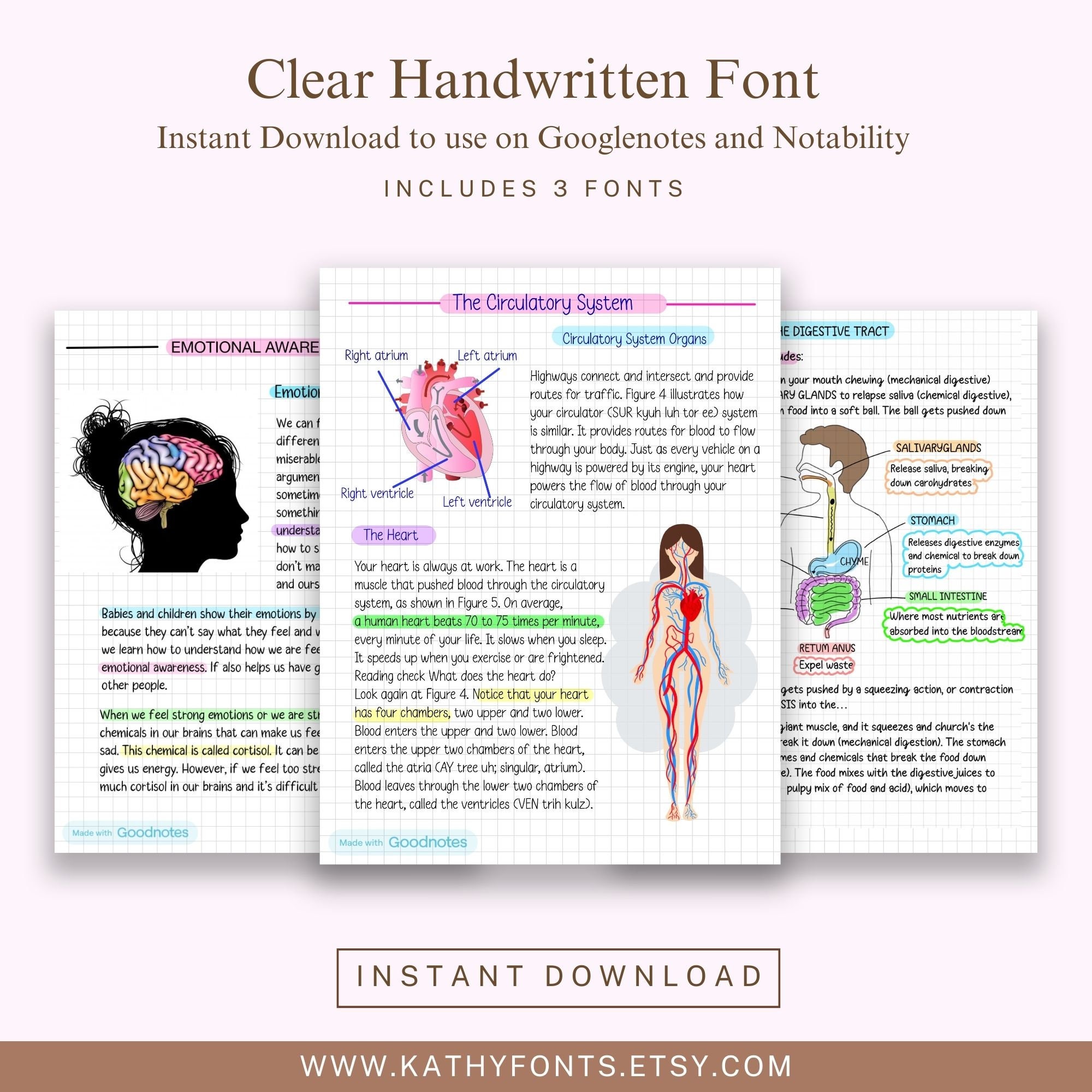 Font Bundle, Clear Fonts, Realistic Fonts, Cute Fonts, Handwriting ...