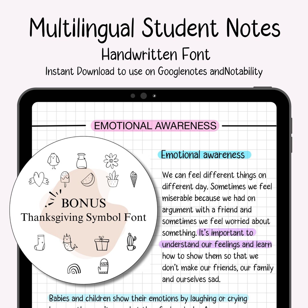 Student Notes Taking | Handwritten Font | Font for Digital Planner ...