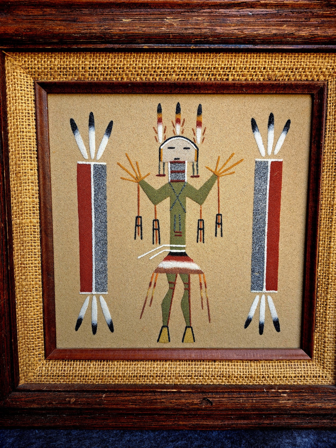 Navajo Healing Ceremony , Navajo Sand Painting, Vintage Sand Painting ...